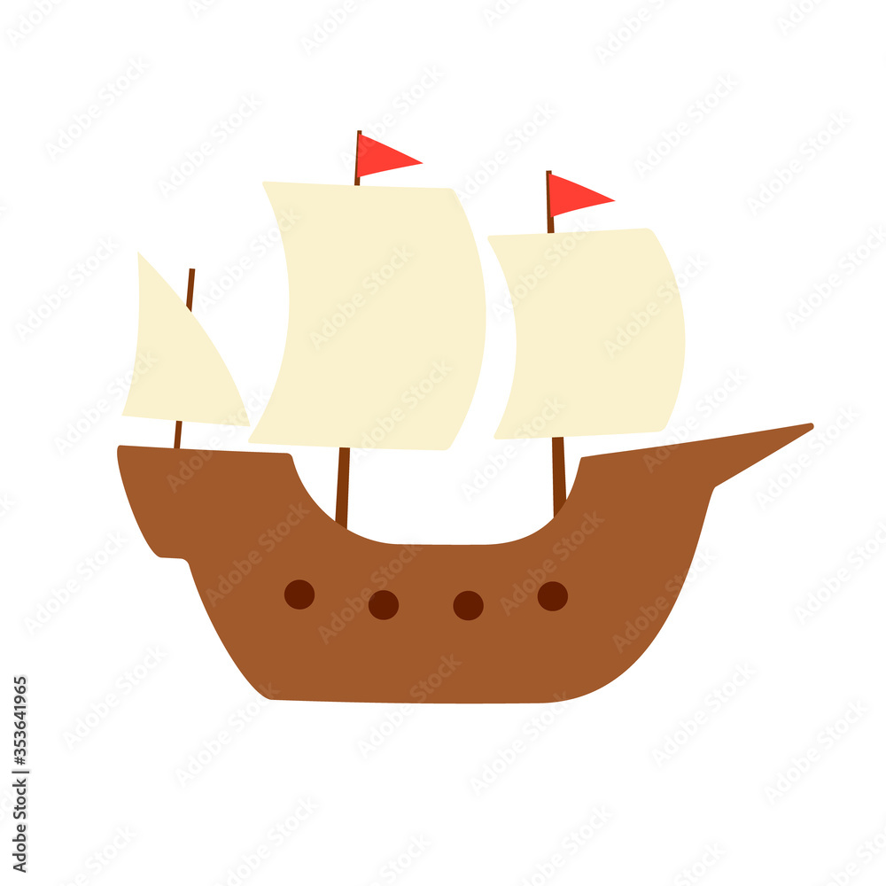 Mayflower ship simple icon. Clipart image isolated on white background ...