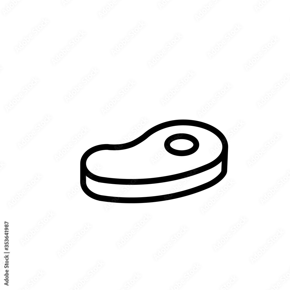Meat outline icon. Clipart image isolated on white background Stock ...