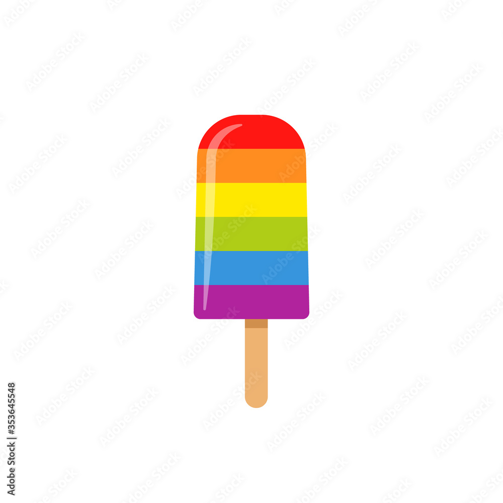 Rainbow popsicle icon. Clipart image isolated on white background Stock ...