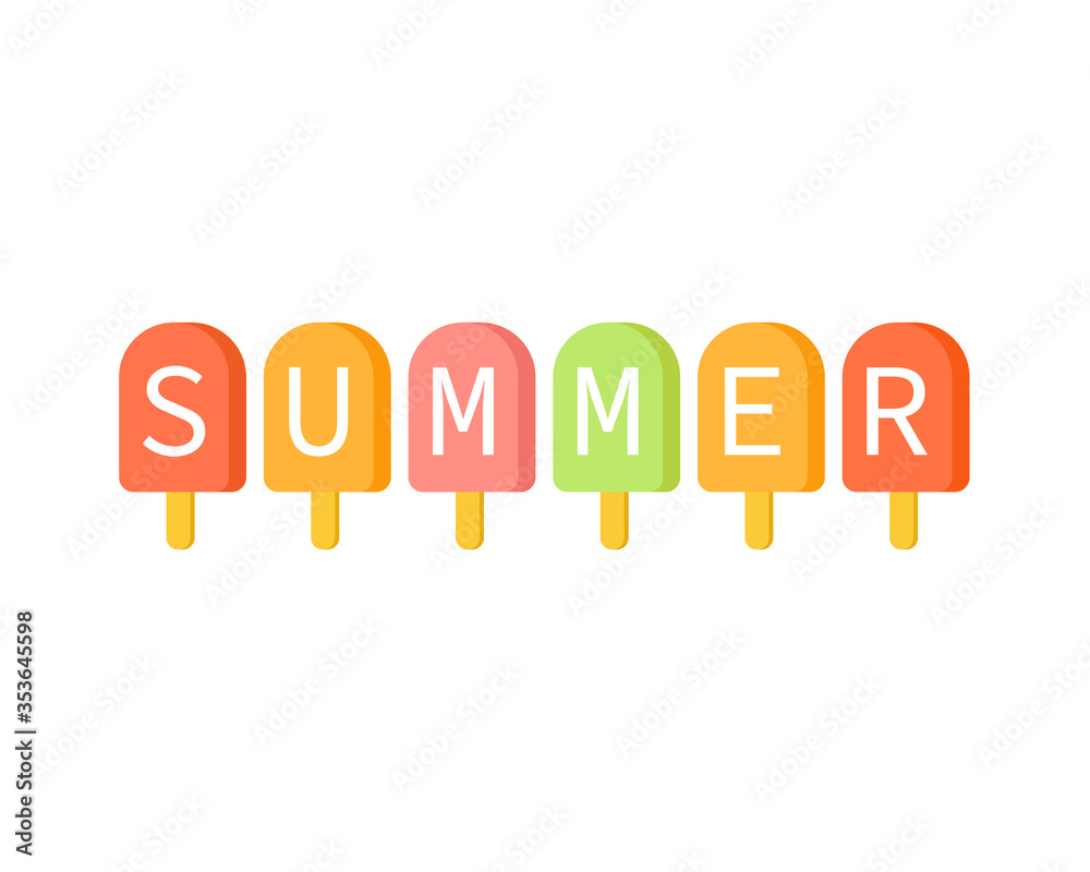 Summer popsicle poster icon. Clipart image isolated on white background ...