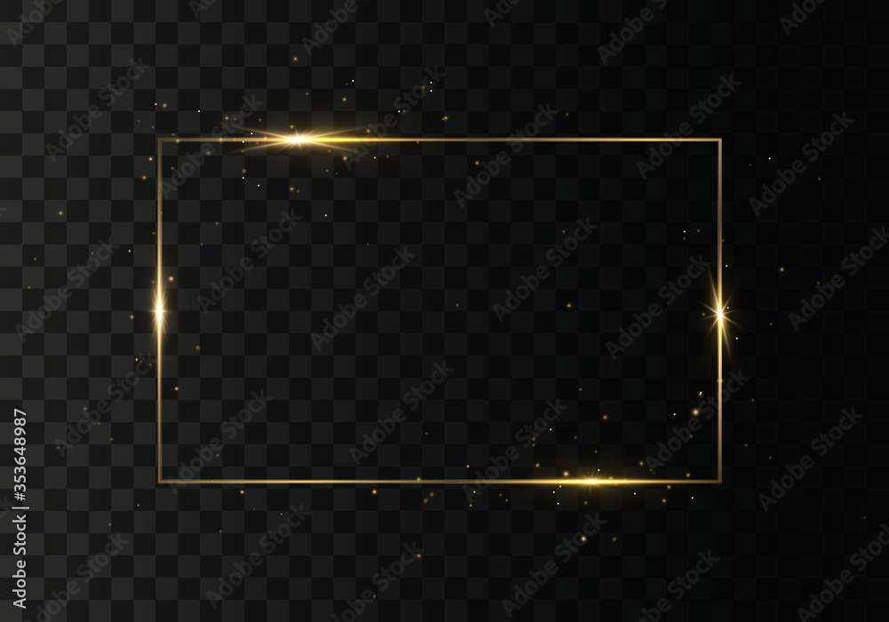 Gold frame light Stock Vector | Adobe Stock