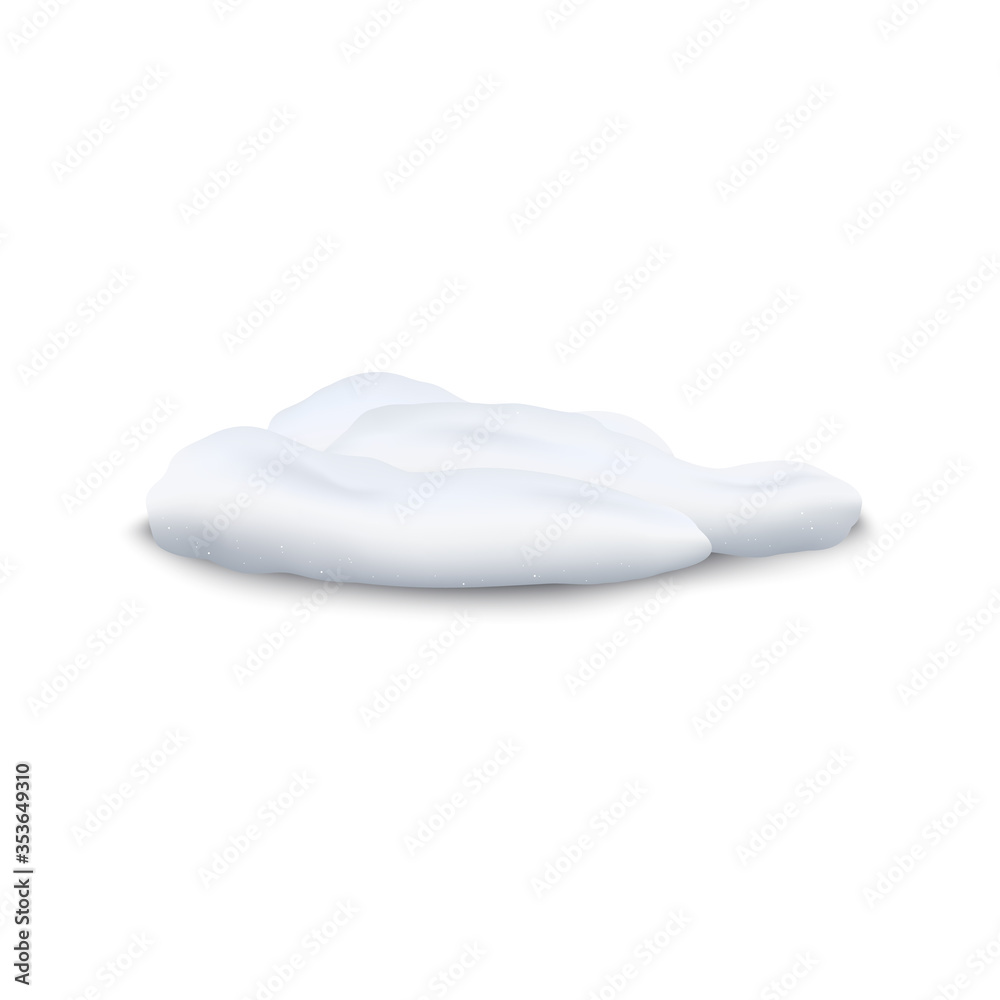 Frost snow pile or cap or white snowdrift in realistic style Stock ...