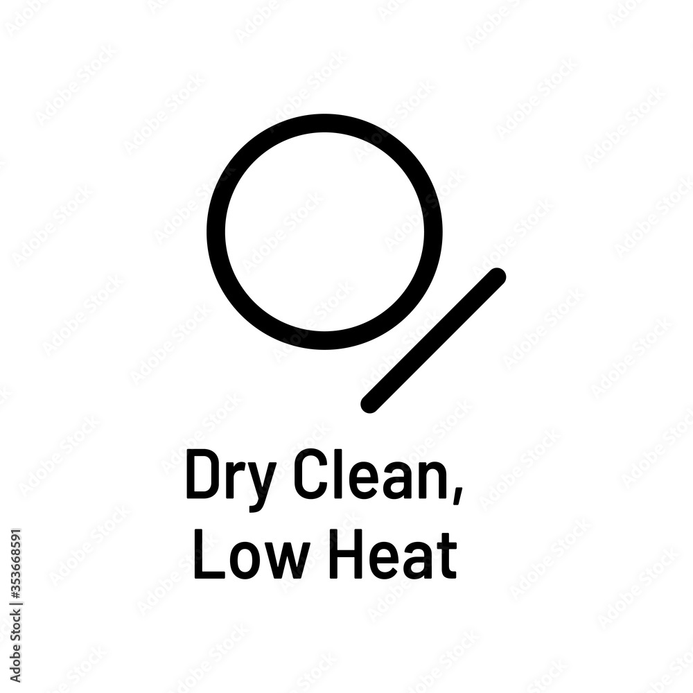 Laundry icon dry clean low heat isolated on white background. Dry clean ...