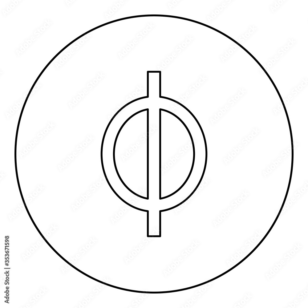 Phi greek symbol small letter lowercase font icon in circle round ...