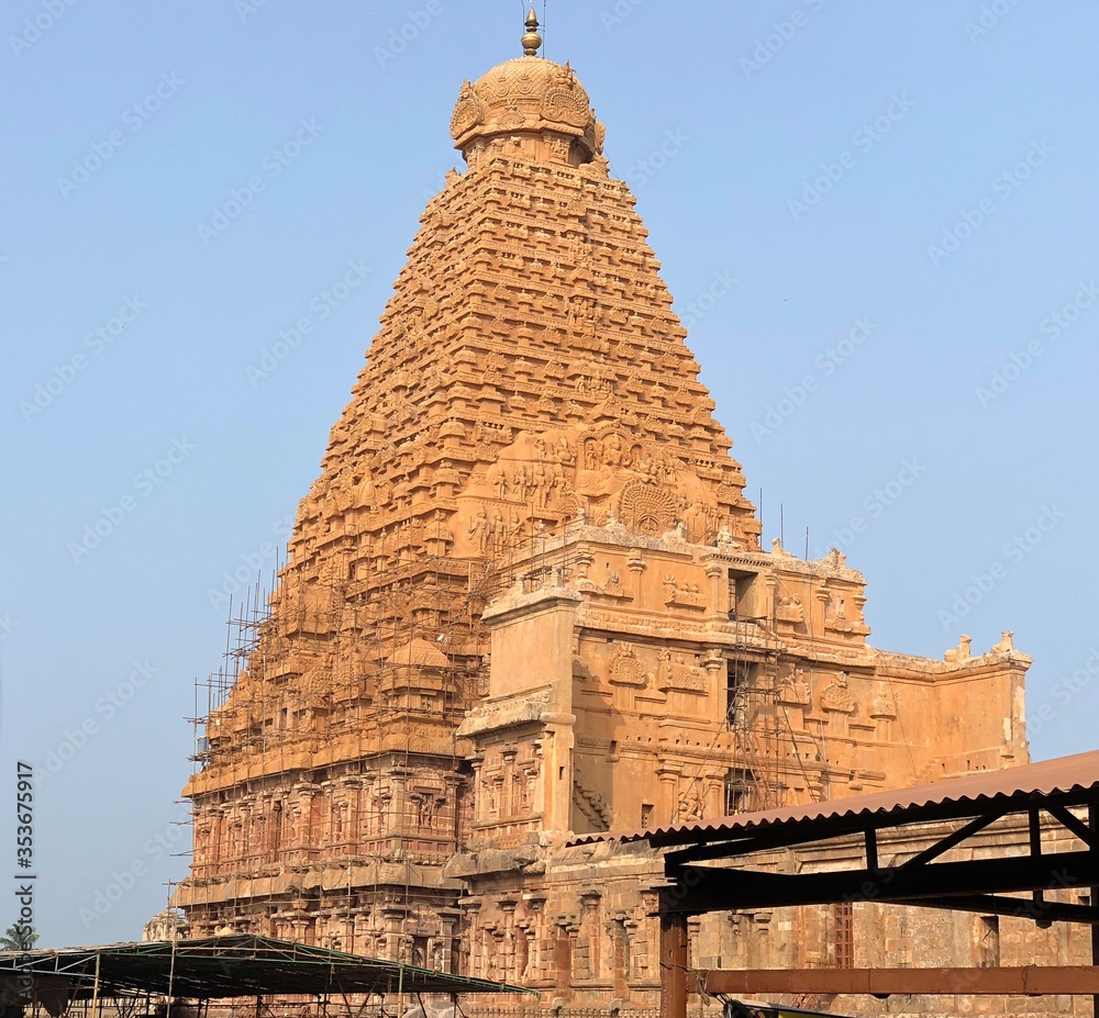 Brihadeeswarar temple in Thanjavur, Tamil nadu. This is the Hindu ...