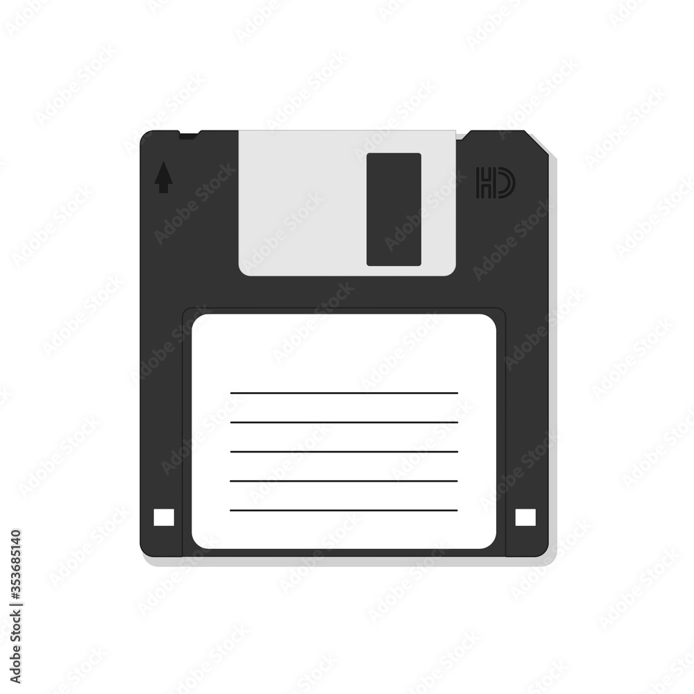 Realistic vector floppy disk mock up isolated on white background ...