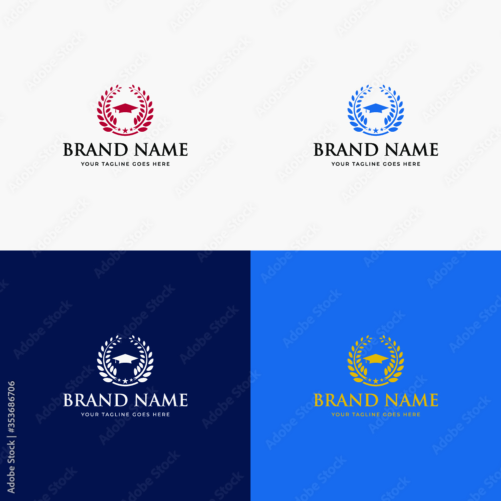 Abstract modern university logo design vector template. Diploma, school ...