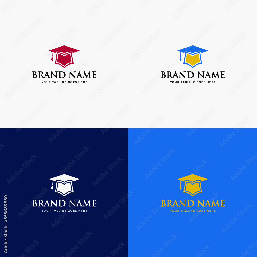 Simple creative university logo design vector template. Diploma, school ...