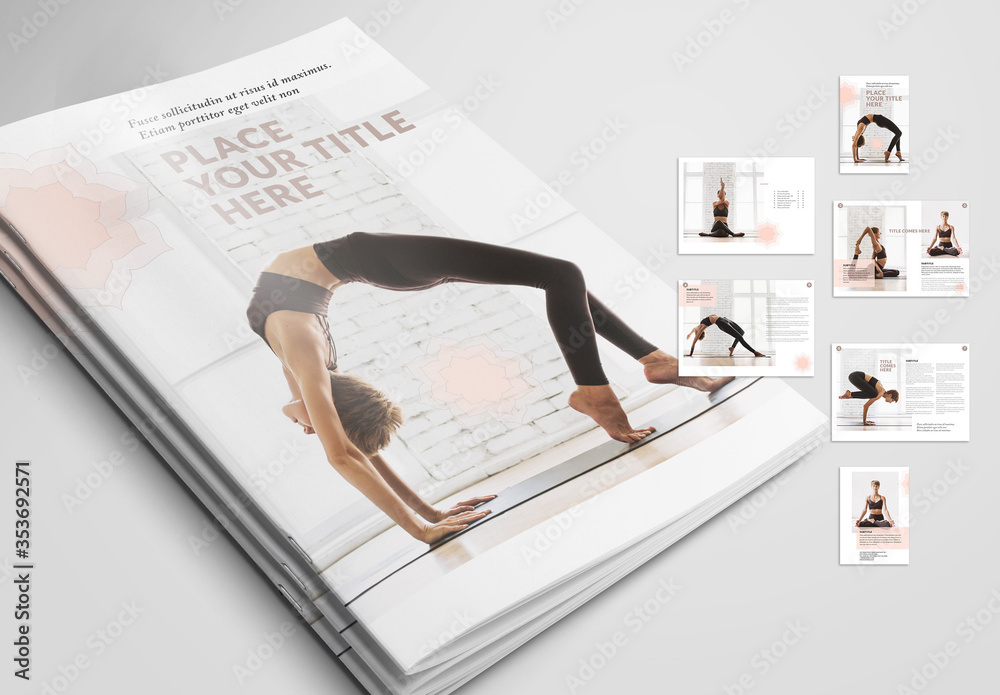 Yoga Booklet Layout Stock Template | Adobe Stock