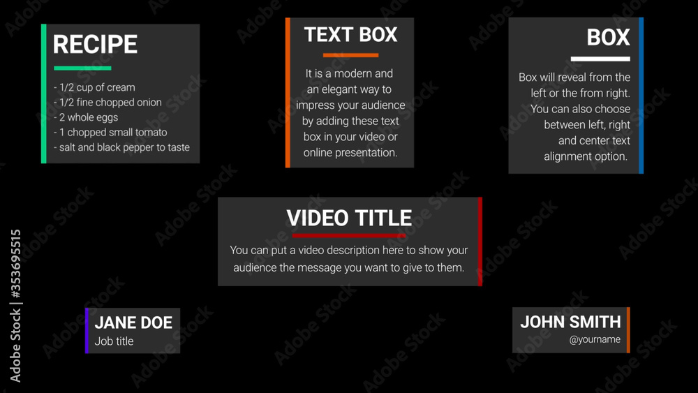 Modern Revealing Text Box Stock Template | Adobe Stock