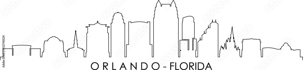 Orlando City Florida Skyline Silhouette Cityscape Vector Stock Vector ...