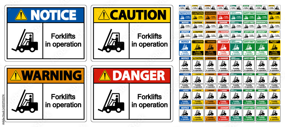 forklifts in operation Symbol Sign Isolate on transparent Background ...
