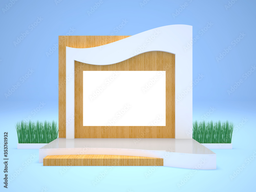 3d illustration stage backdrop screen blank space logo company with ...
