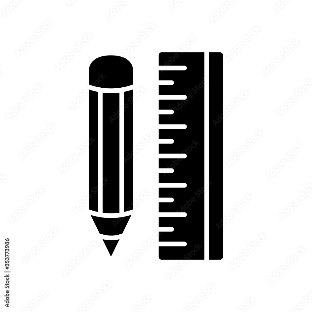 pencil and ruler icon vector design template Stock Vector | Adobe Stock