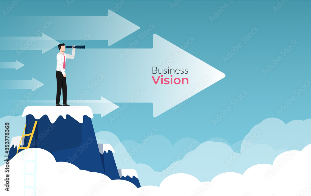 Vecteur Stock Business vision with arrow design concept. Businessman ...