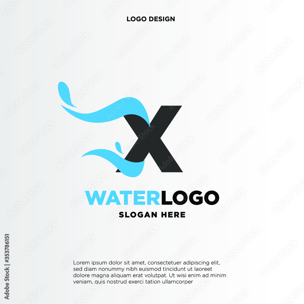 letter X water splash vector logo design Stock Vector | Adobe Stock