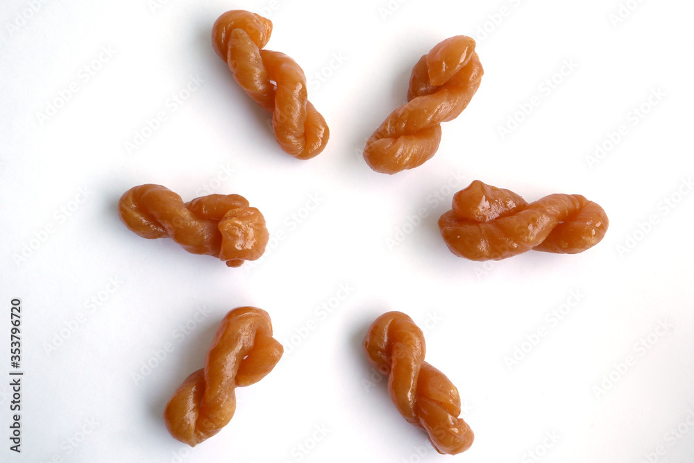 Traditional South African sticky koeksisters isolated on white Stock ...