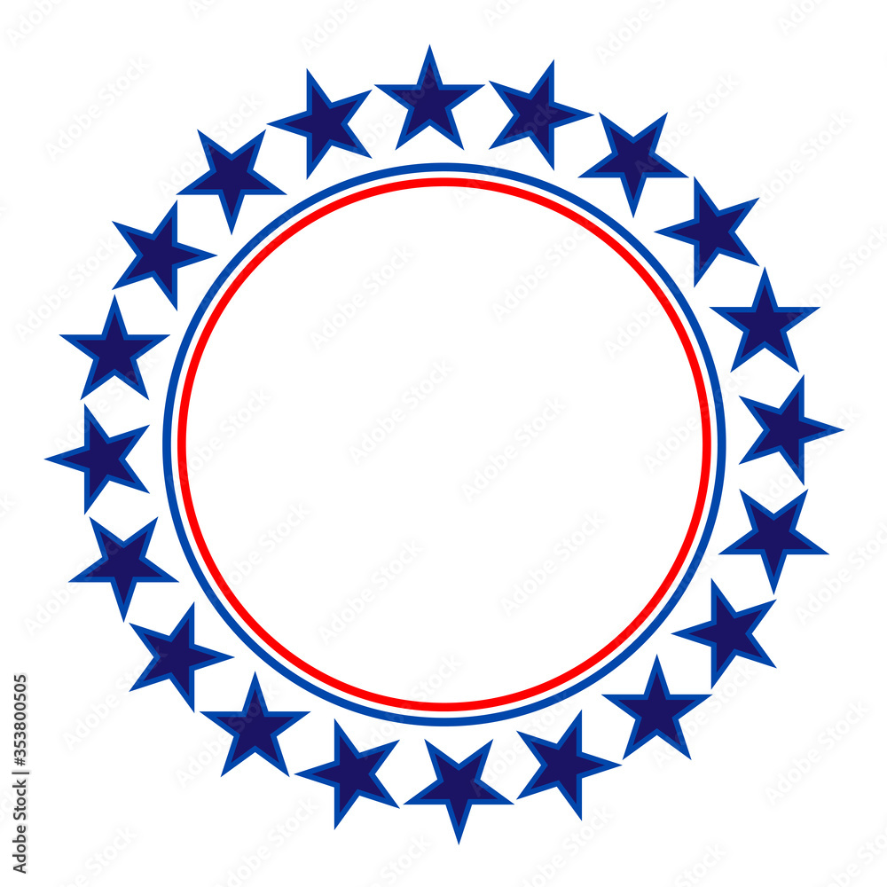 Round frame American flag stylized logo, symbol, emblem Stock Vector ...