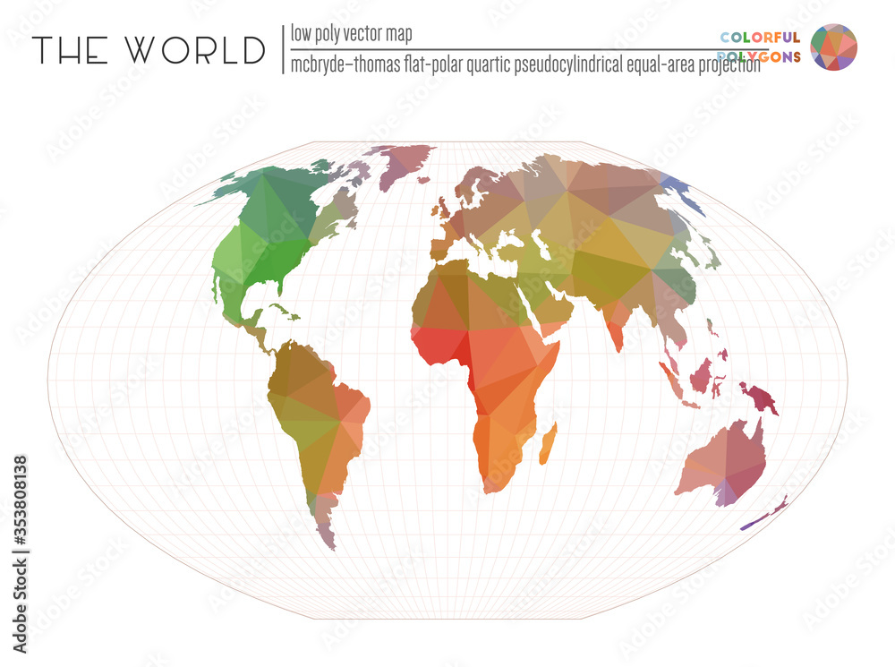 Abstract world map. McBryde-Thomas flat-polar quartic pseudocylindrical ...
