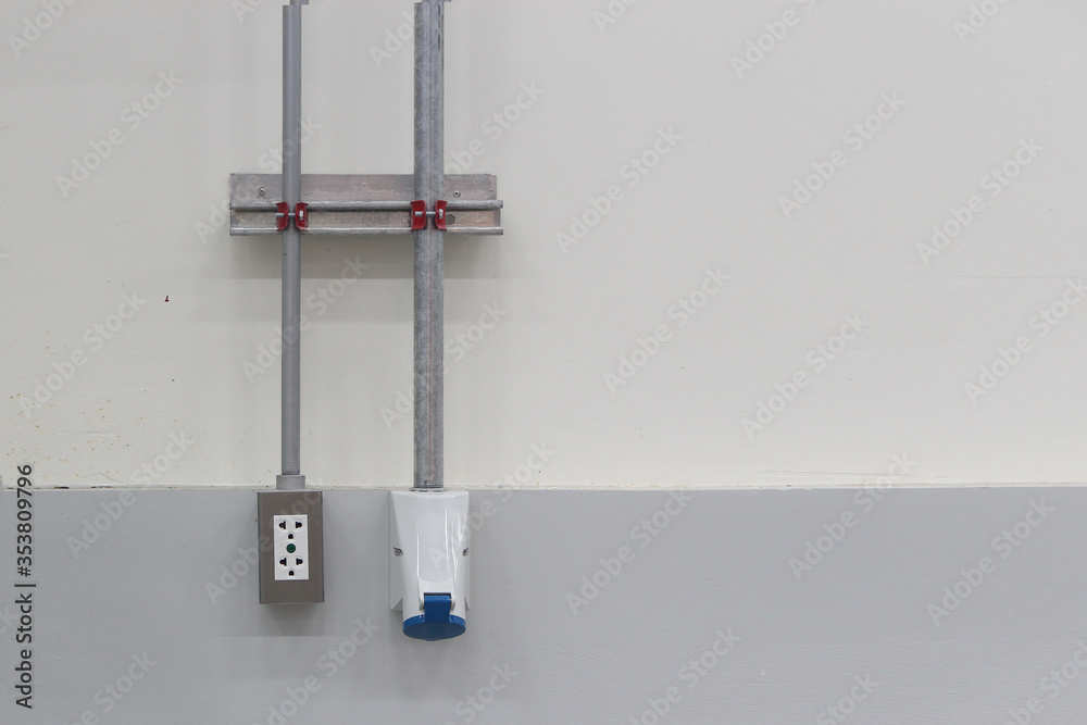 Power Plug for factory,installation imc conduit and support at wall for ...