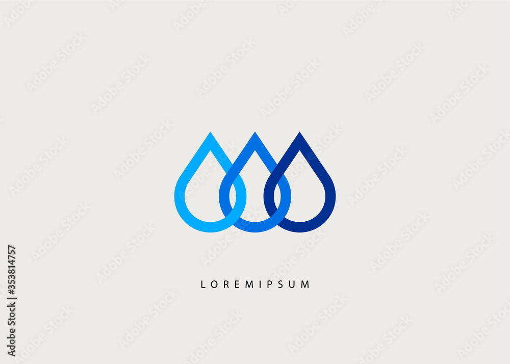 Drop Water Logo - Water Loop Vector. Linear Gradient Logo Illustration ...