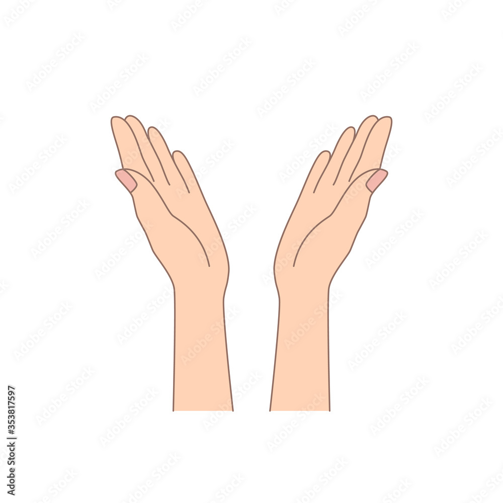 two hands flat symbol Stock Vector | Adobe Stock