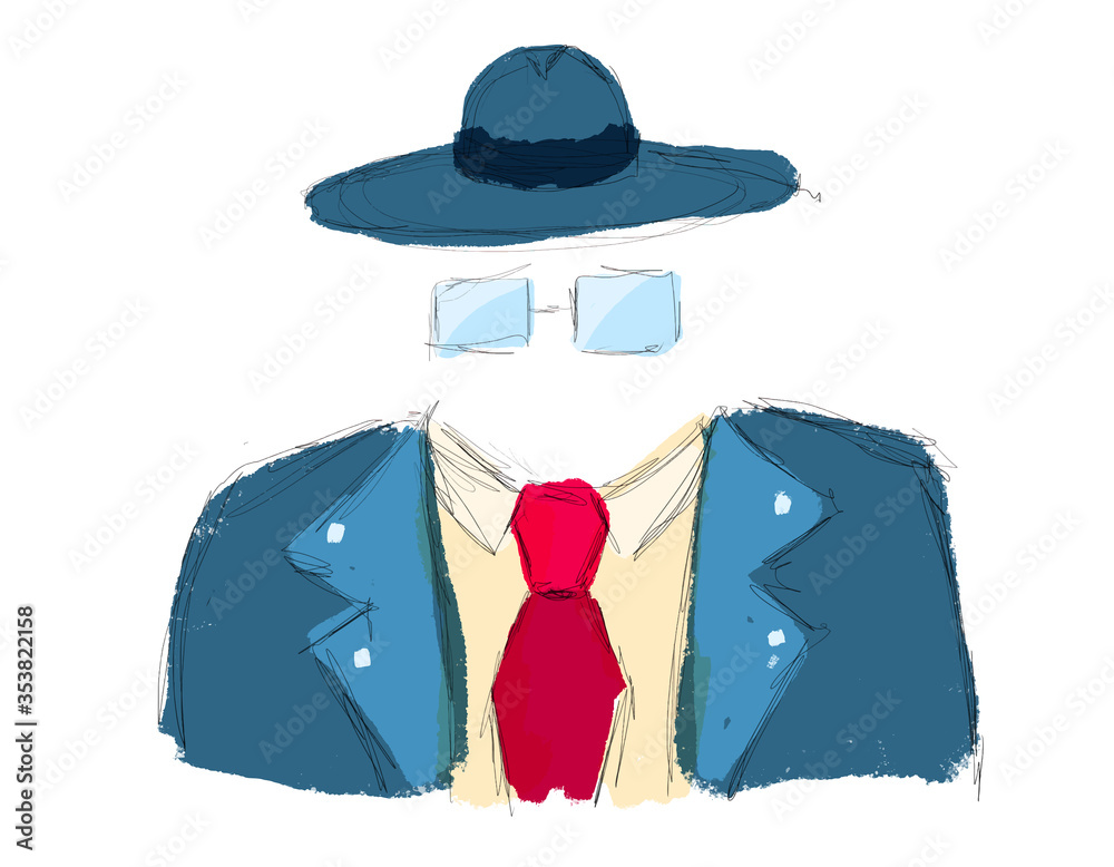 Incognito cartoon illustration isolated on white background. Flat ...