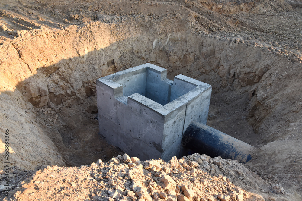 Construction of stormwater pits, sanitary sewer system distribution ...