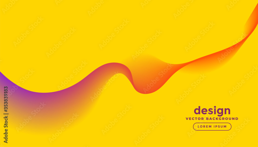abstract colorful wave lines in yellow background design Stock Vector ...