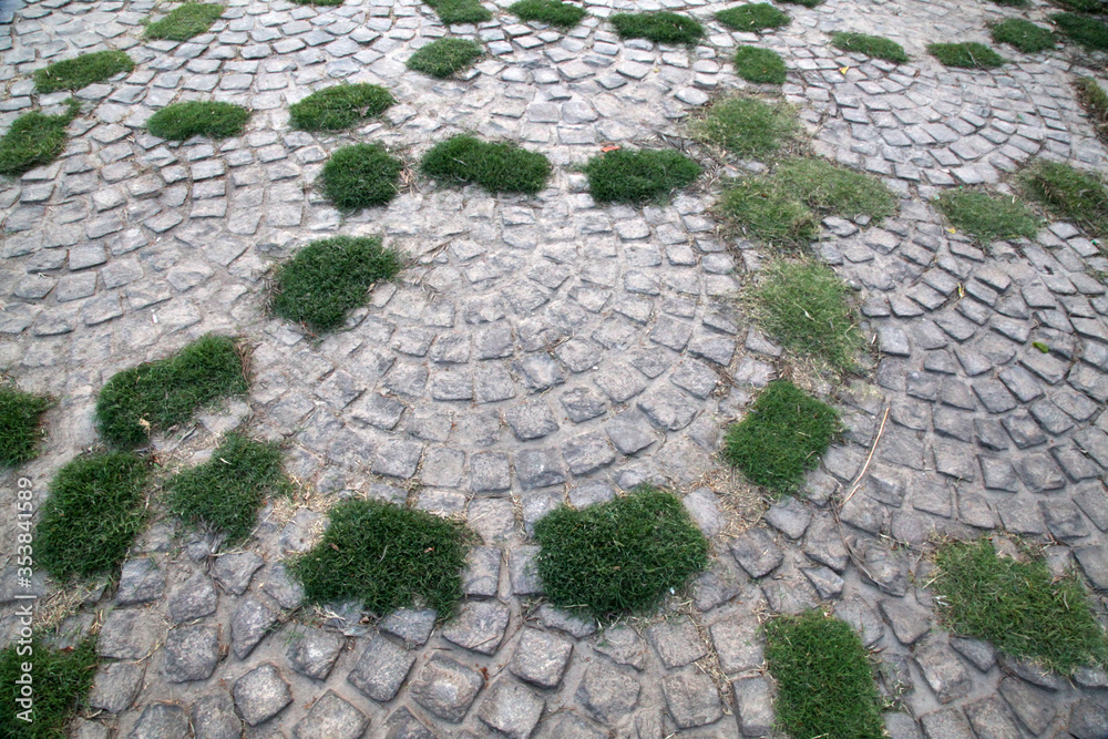 Poster Stone pavement in the park, India, Asia, (Photo Copyright © By ...