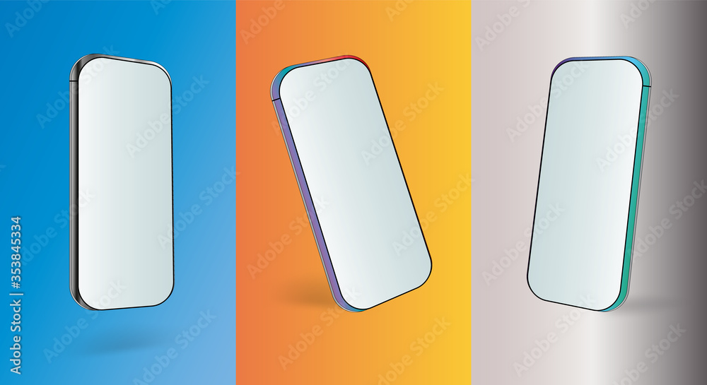 hree mobile phone layouts, in different positions. Modern phone ...