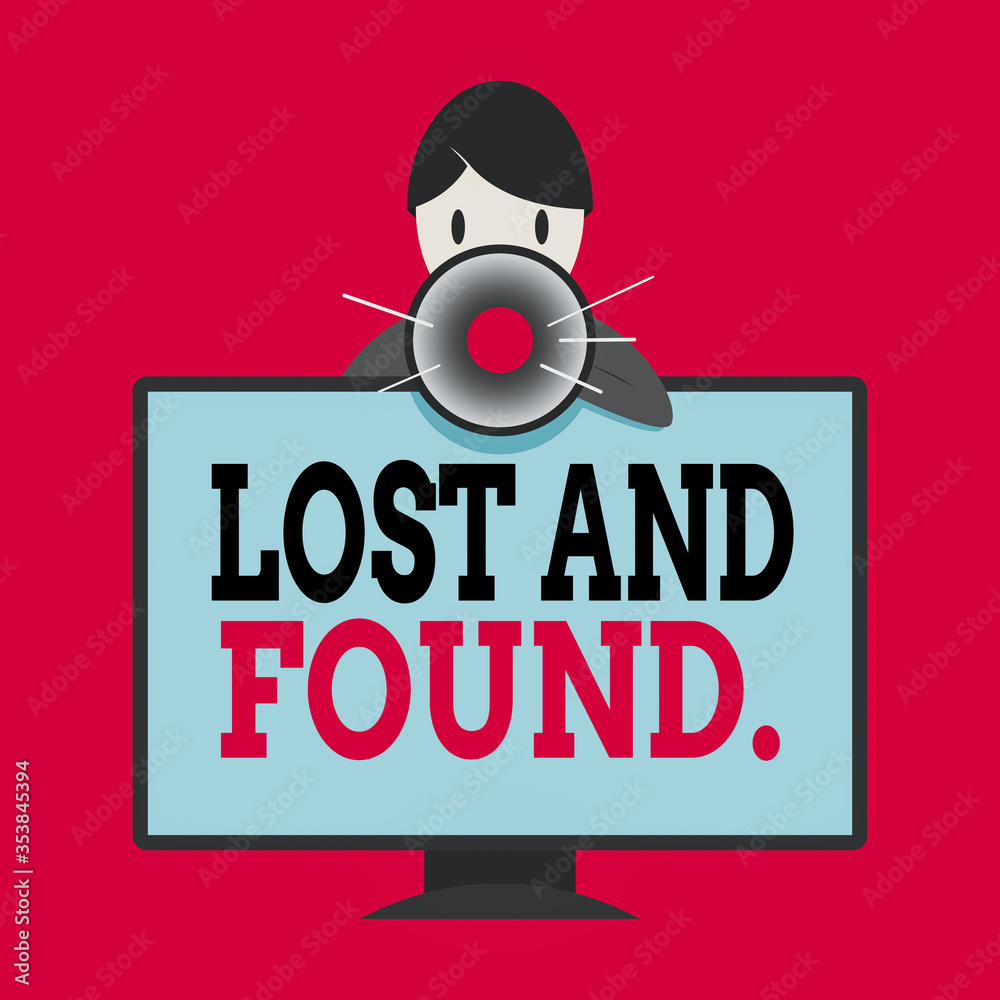Writing note showing Lost And Found. Business concept for a place where ...
