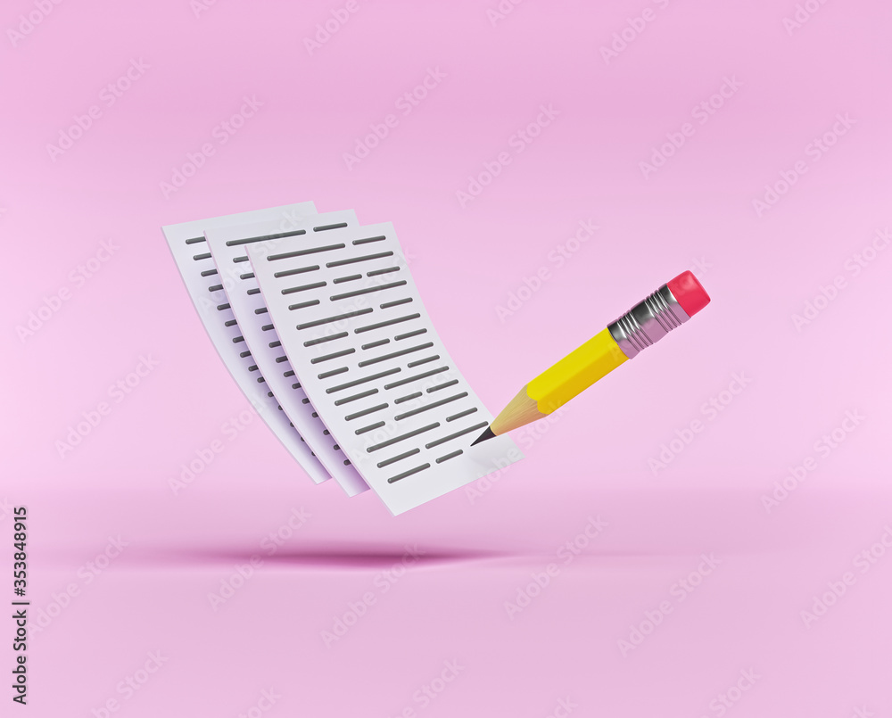 writing with papers and pencil isolated. creative writing, storytelling ...