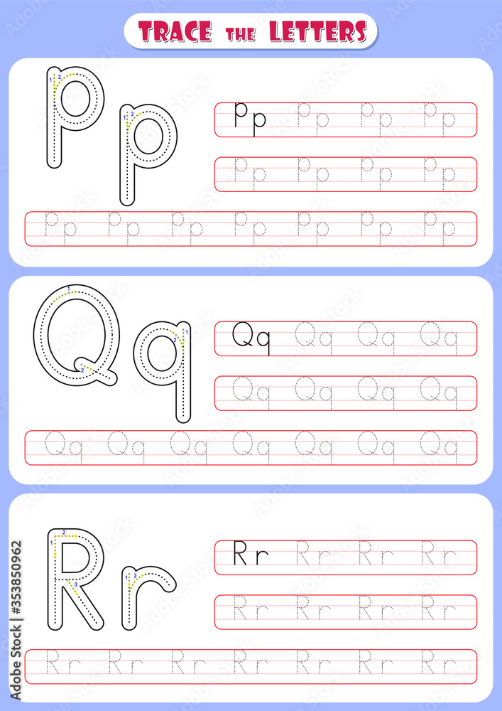 Alphabet letters Tracing Worksheet. ABC Activities and Exercises for ...