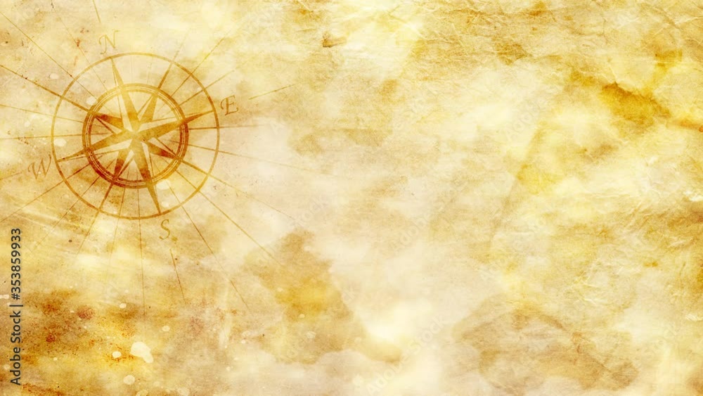 Old compass on the vintage paper background Stock Video | Adobe Stock