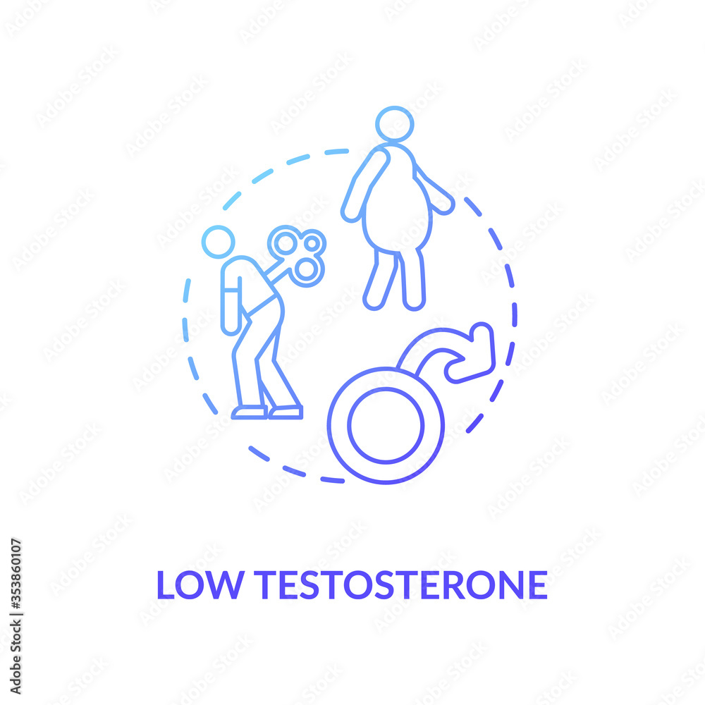 Low testosterone concept icon. Mens healthcare problem, male illness ...