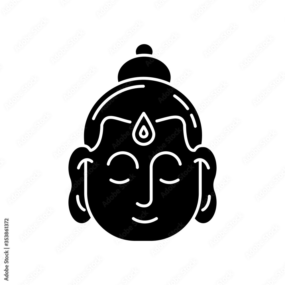 Gautama Buddha black glyph icon. Indian philosopher. Religious leader ...
