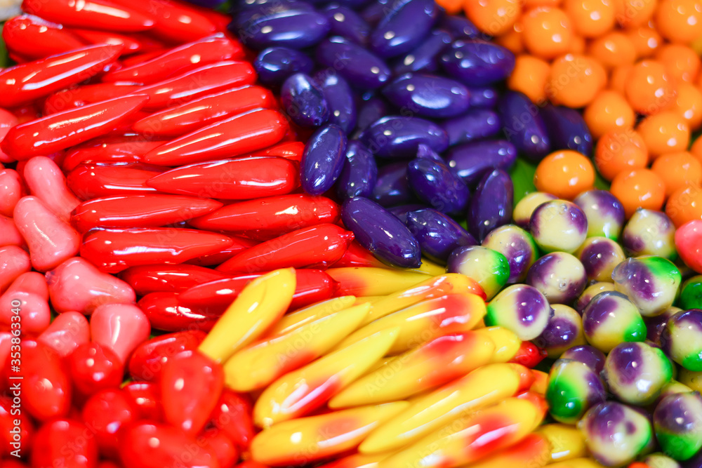 (Look Chup) made from mung bean paste, coconut milk, sugar and coating ...