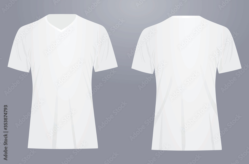 White v neck t shirt. vector illustration Stock Vector | Adobe Stock