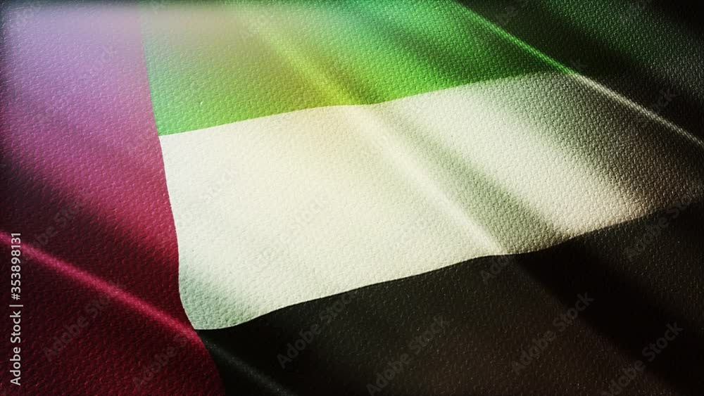Vidéo Stock 4k United Arab Emirates National flag slow loop seamless ...