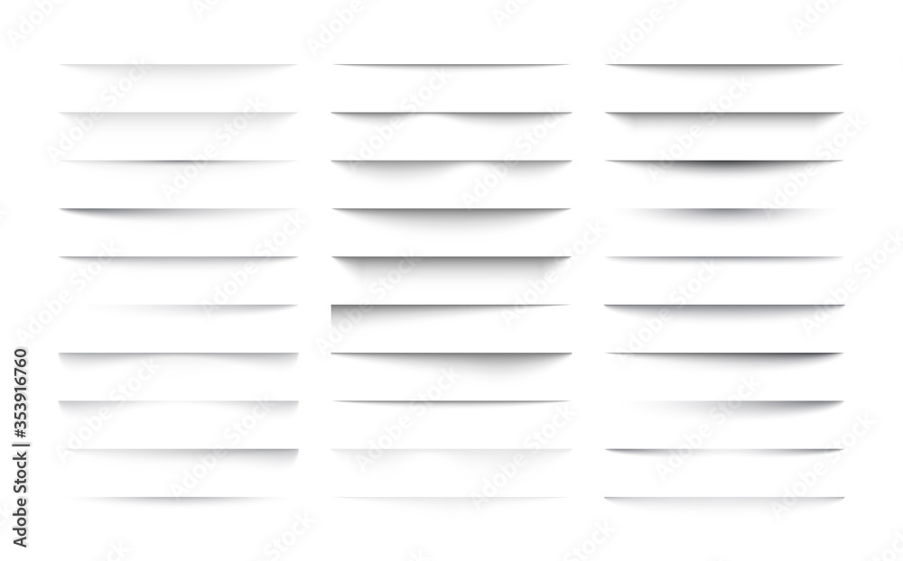 Set of transparent shadow with soft edges. Realistic shadow effect ...