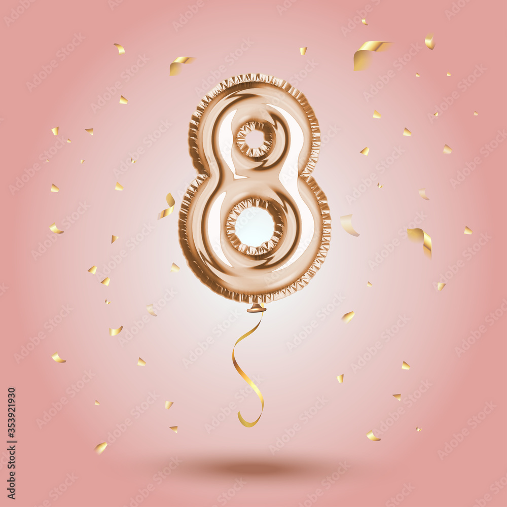Elegant Pink Greeting celebration eight years birthday Anniversary ...