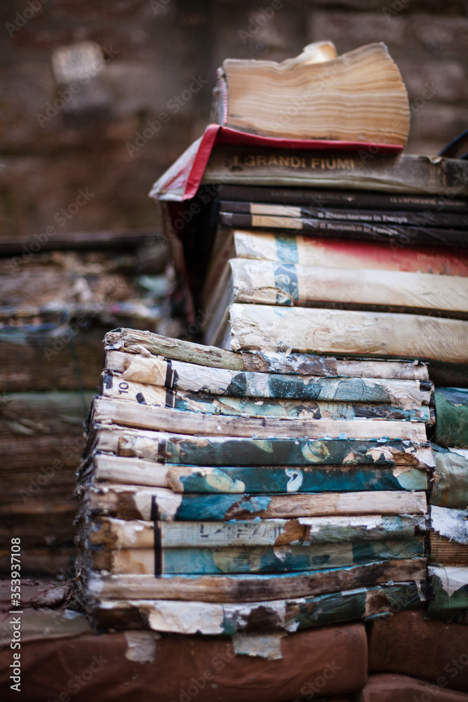 Piles of old books and journals ready for recycling Stock Photo | Adobe ...