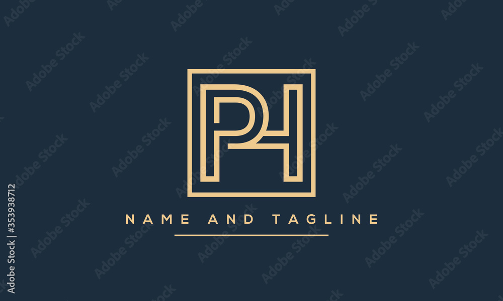 Alphabet letters monogram icon logo PH or HP Stock Vector | Adobe Stock