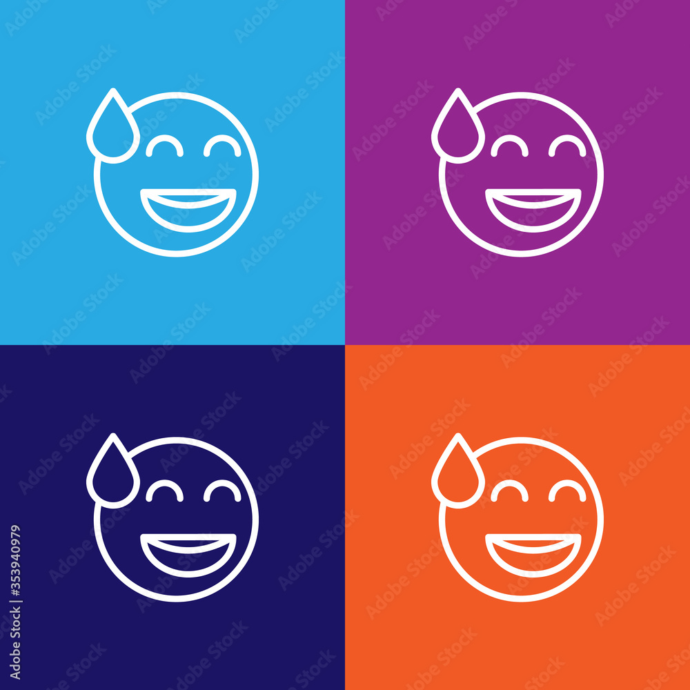 Laughing emoji outline icon. Signs and symbols can be used for web ...