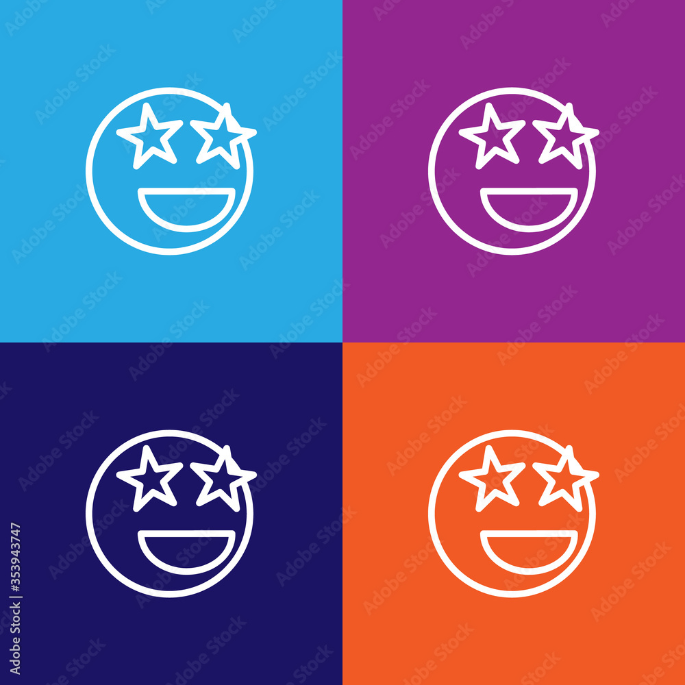 Favorite emoji outline icon. Signs and symbols can be used for web ...