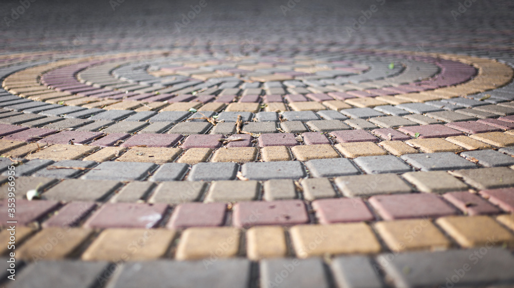 Paving slabs, circular laying, construction Stock Photo | Adobe Stock