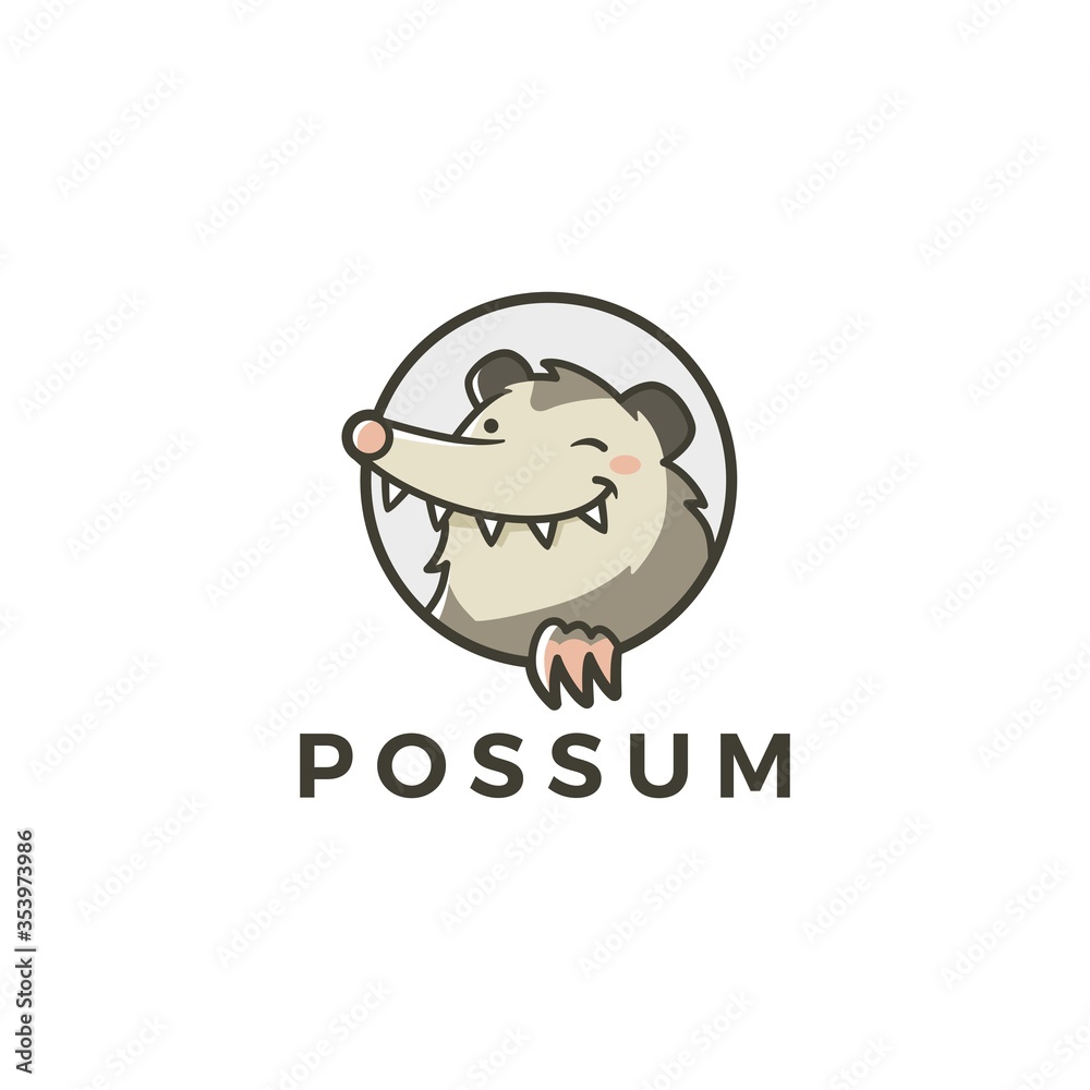 possum logo vector mascot character cartoon illustration Stock Vector ...