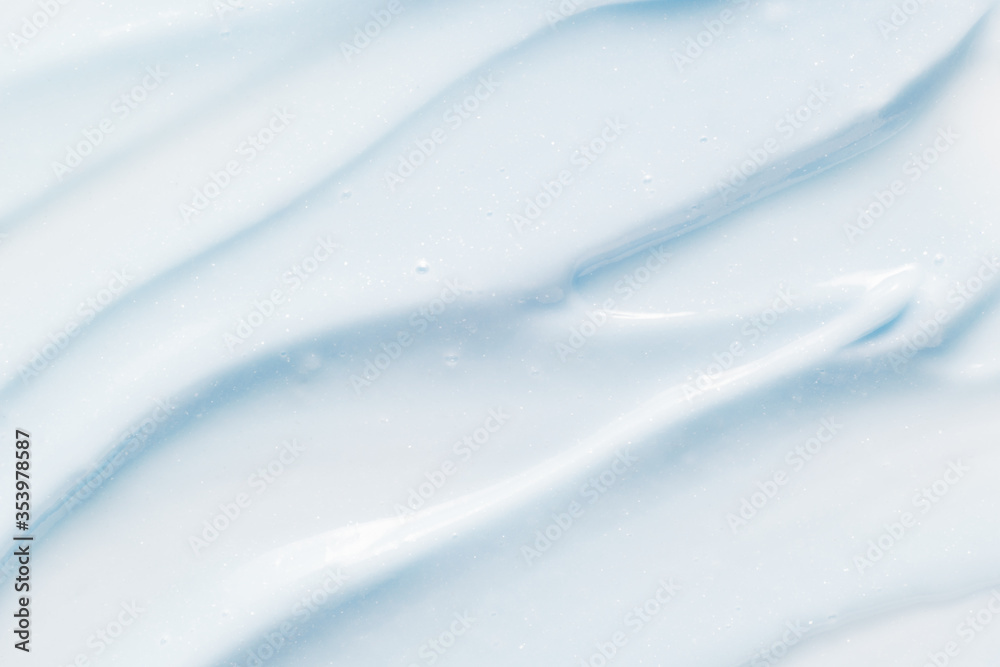 Toothpaste texture. Blue color abrasive dental paste smudged closeup ...