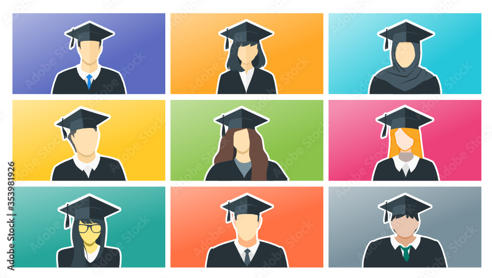 Graduation Avatar of College University or Senior High School Student ...